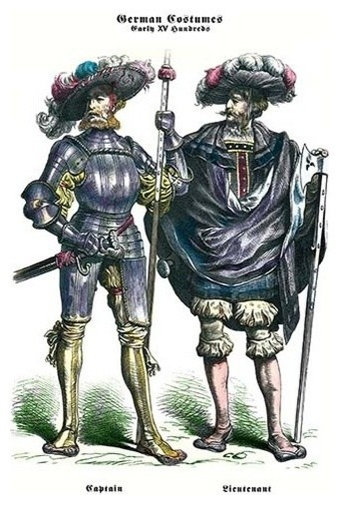 German Costumes: Captain and Lieutenant, 12" x 18" - Traditional ...