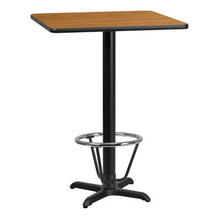30" Square Natural Laminate Table, X-Base - Contemporary - Indoor Pub ...