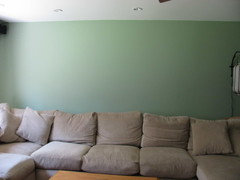 How can I decorate this long wall in the living room