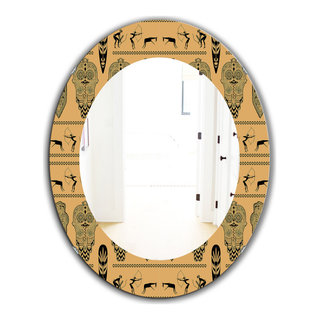 Designart African Decorative Bohemian Frameless Oval Or Round Wall ...