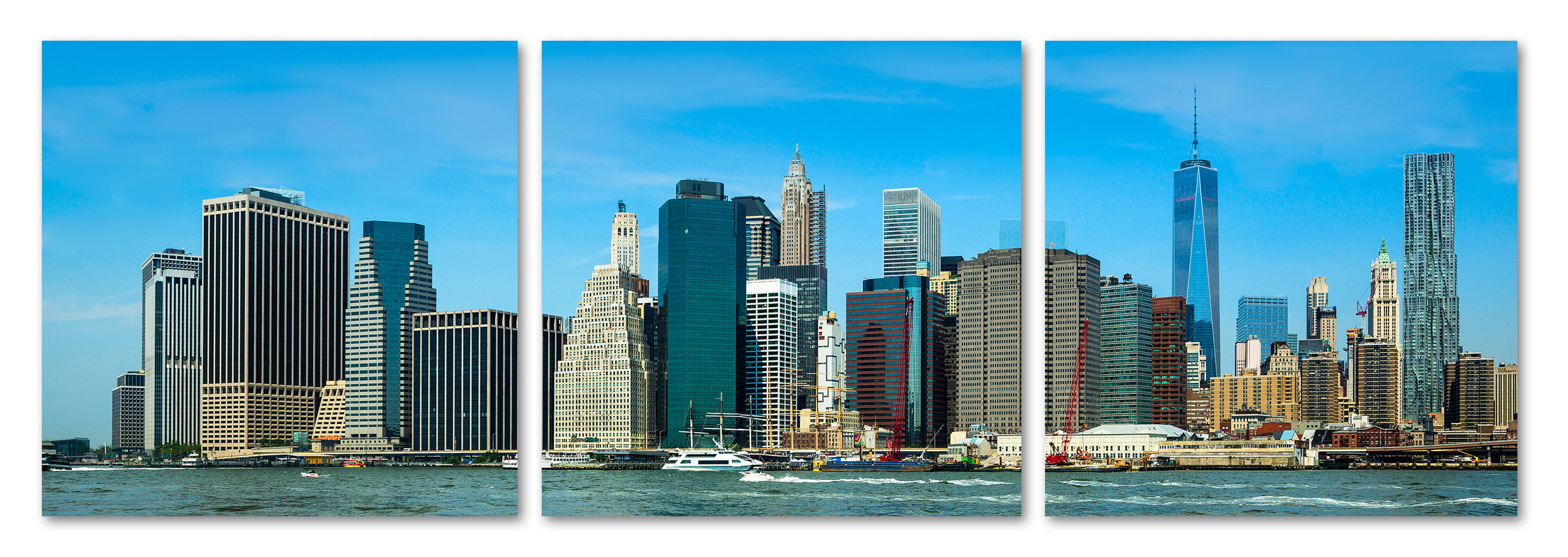 Panoramic Manhattan, NYC Skyline Canvas Print, 3 Panel Split, Triptych ...