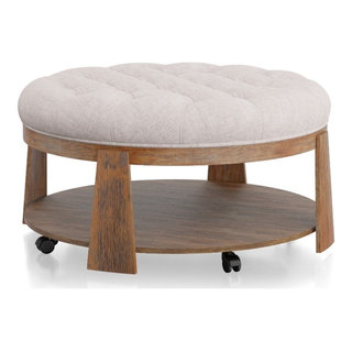 Furniture of America Scandi Wood Round Coffee Table in Natural and ...