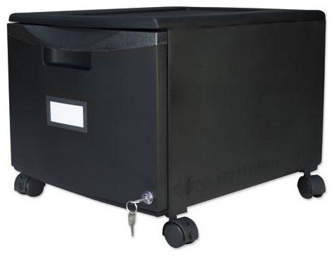 Single-Drawer Mobile Filing Cabinet, 1 Legal/Letter-Size File Drawer ...