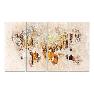 "Neutral Colors Map" Canvas Painting - Modern - Prints And Posters - by ...