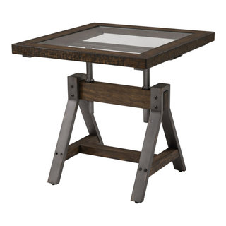 Modus Medici End Table in Charcoal Brown - Industrial - Side Tables And ...
