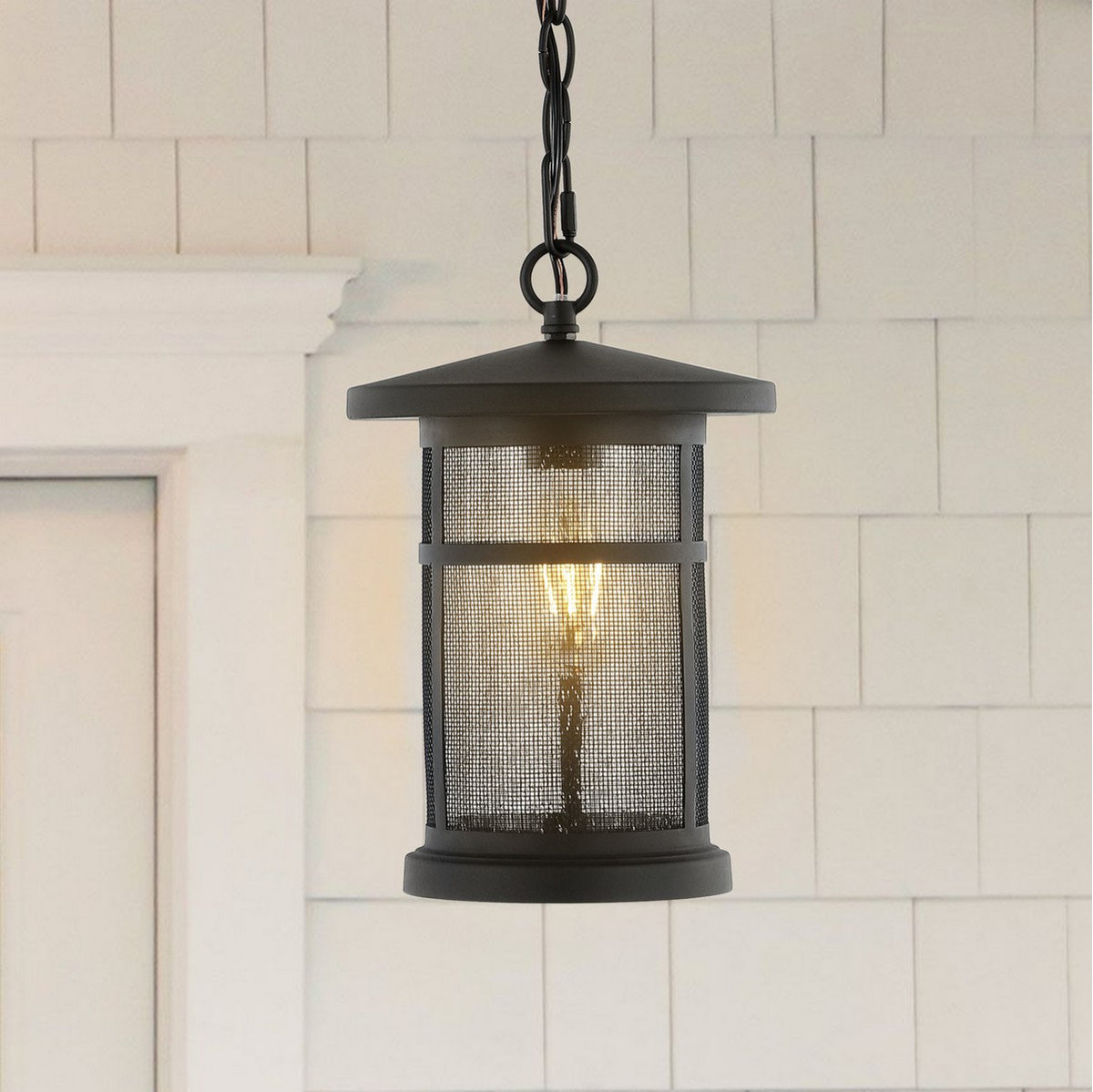 Safavieh Osprey Outdoor Pendant Black - Industrial - Outdoor Hanging ...