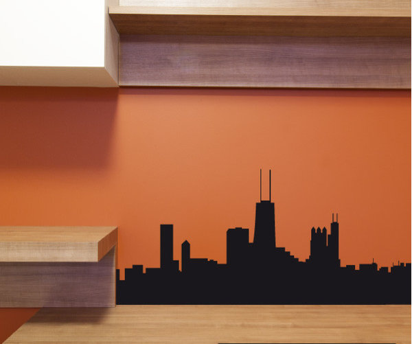 Chicago Skyline Vinyl Wall Decal or Car Sticker SS019EY, 24 in ...