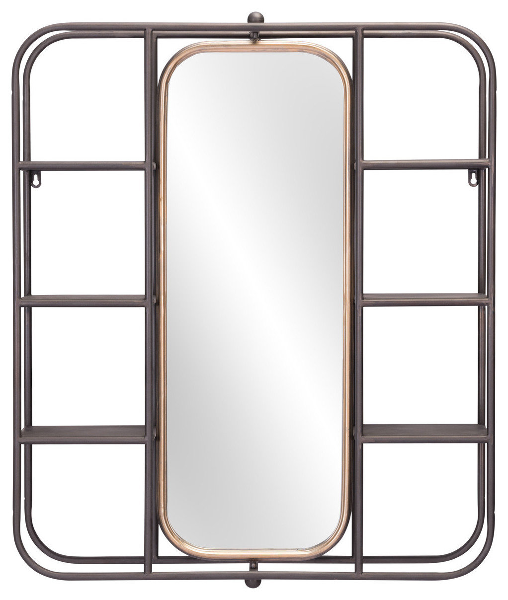 Alice Mirror Shelf Gray - Industrial - Display And Wall Shelves - by ...