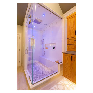Custom Shower Enclosure with Steamist Therapy - Transitional - Bathroom ...
