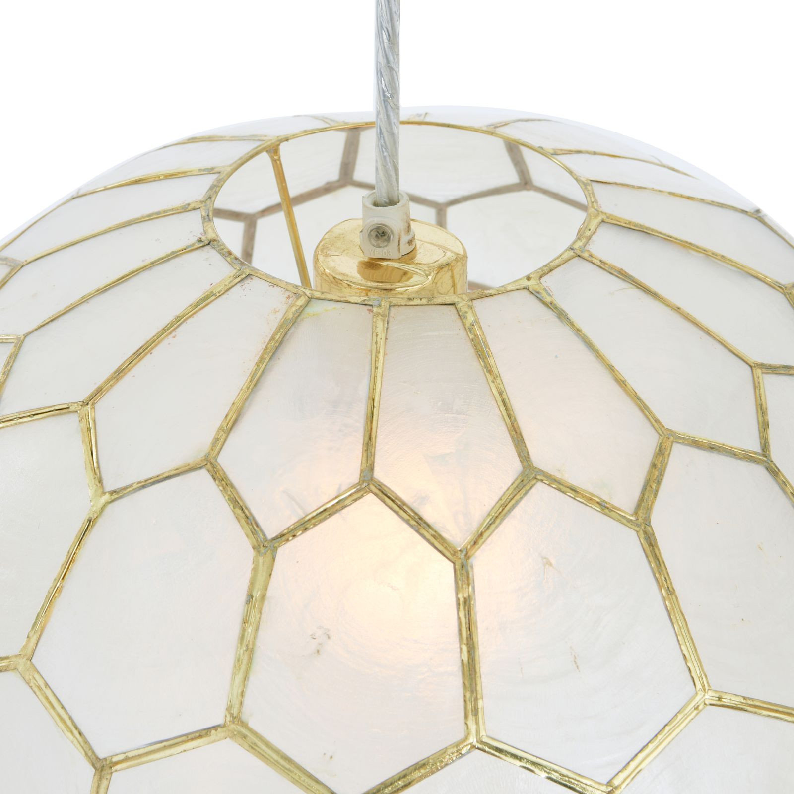 Capiz Honeycomb Globe Pendant Light, Capiz White Seashells, Antique ...