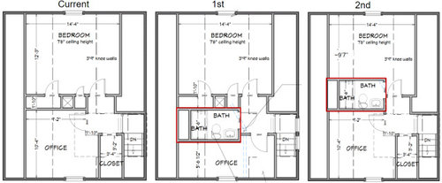Help on layout for bathroom addition