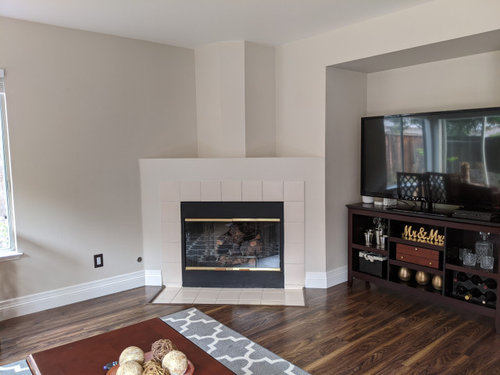 How would you update this corner fireplace?