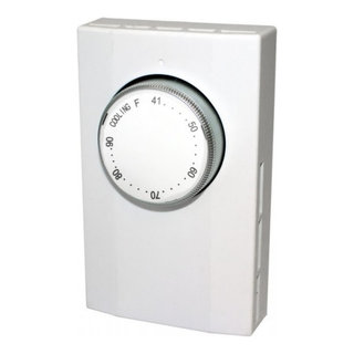 Single Pole Line Voltage Cooling Thermostat, White - Modern ...