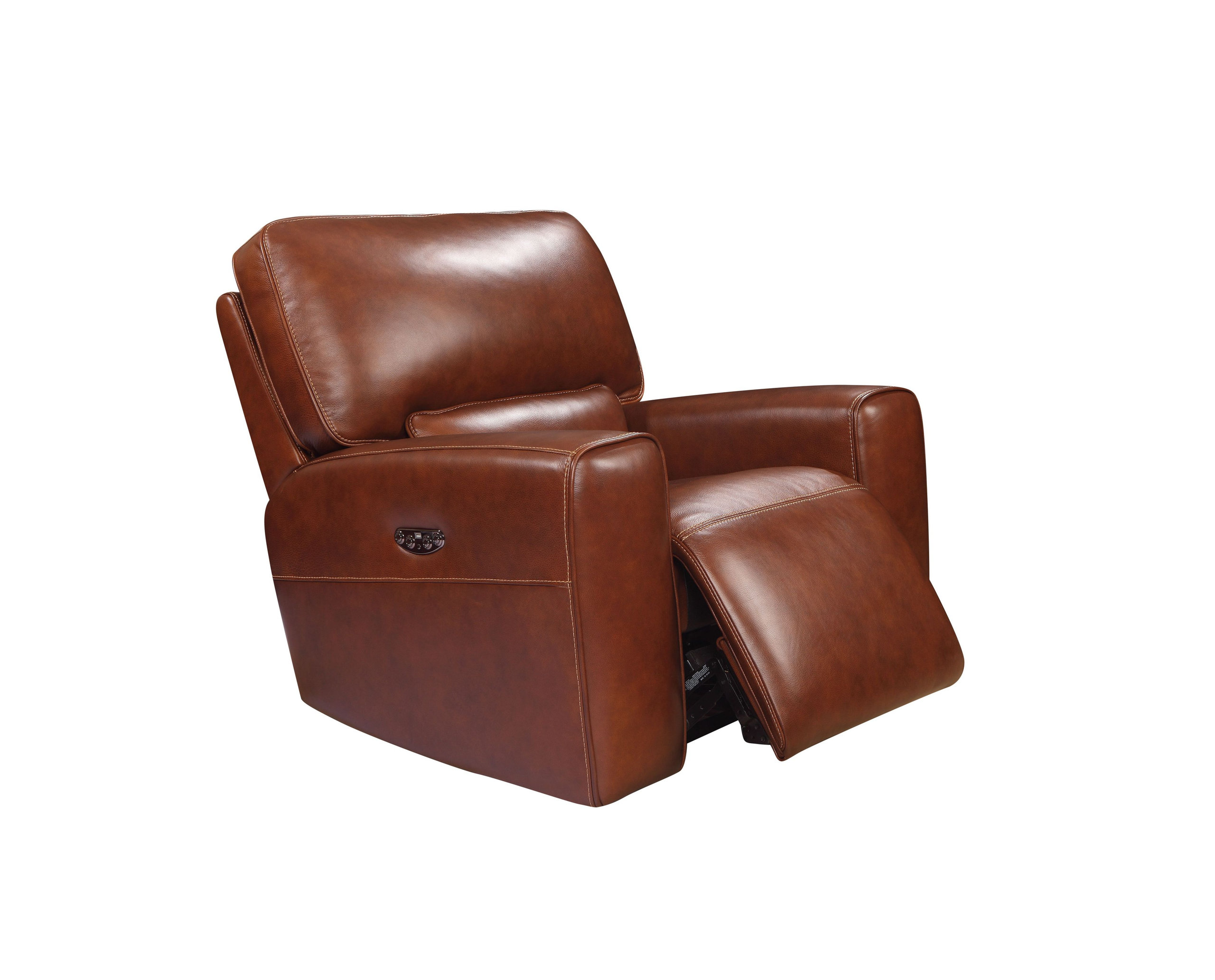 Hudson Top Grain Leather Glider Power Recliner Armchair With USB ...