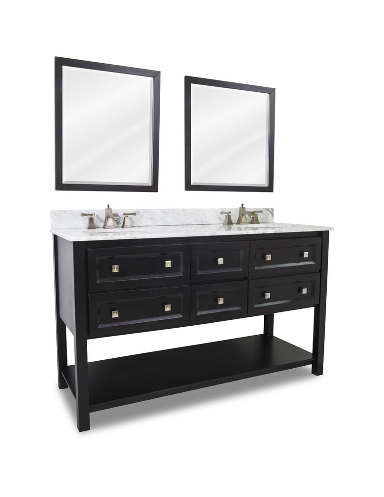 Adler Black 60" Double Vanity With Preassembl - Transitional - Bathroom ...