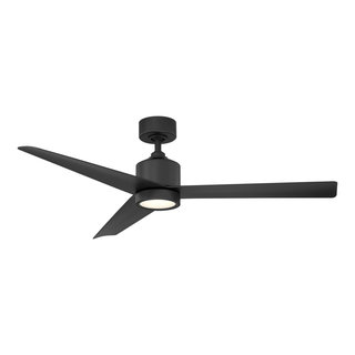 Lotus 3-Blade Smart Ceiling Fan 54in Matte Black, 3000K LED Kit ...