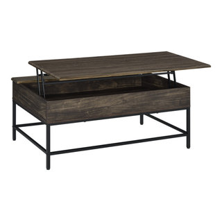 Cliff MDF Brown Lift Top Coffee Table - Industrial - Coffee Tables - by ...