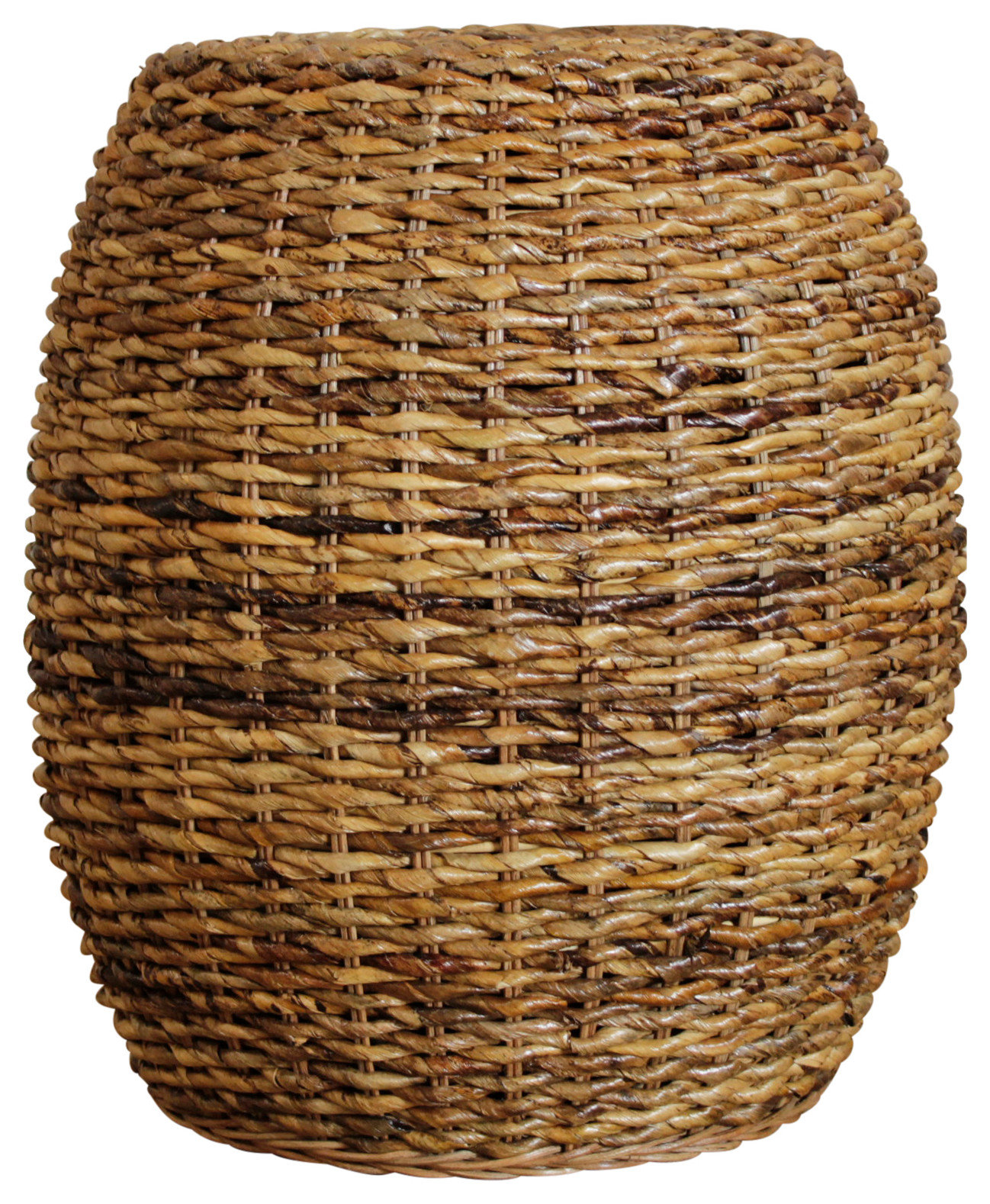 Banana Weave Round Stool, Natural - Transitional - Bar Stools And ...