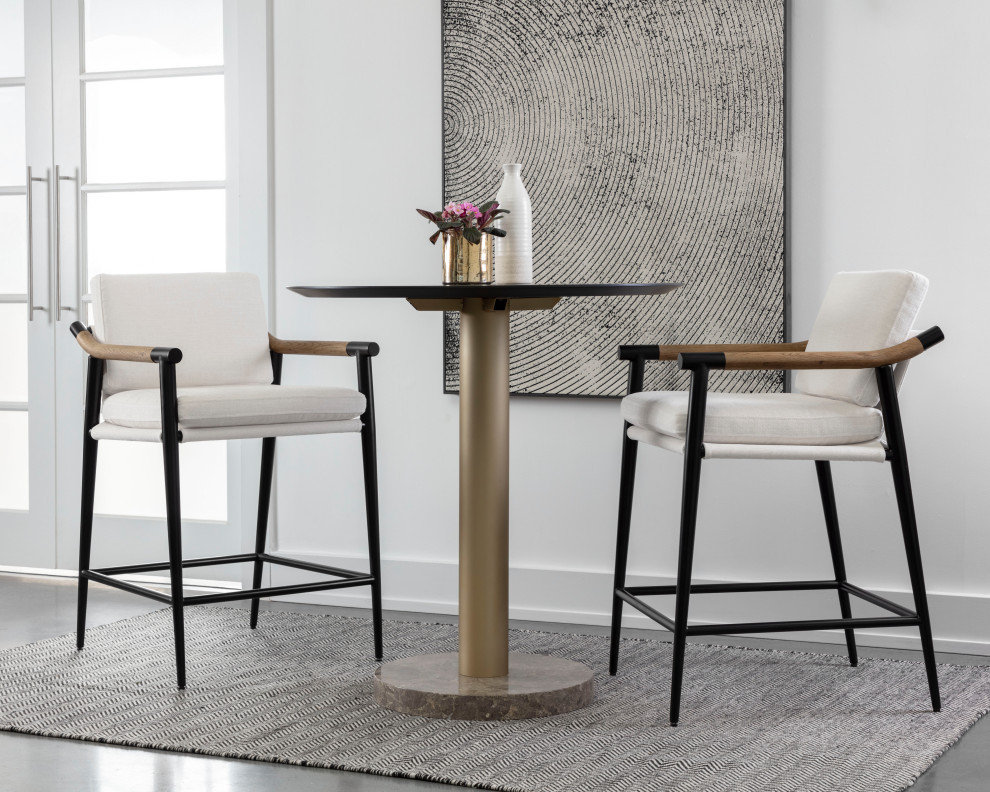 Meadow Counter Stool, Heather Ivory Tweed, Counter Height - Midcentury ...