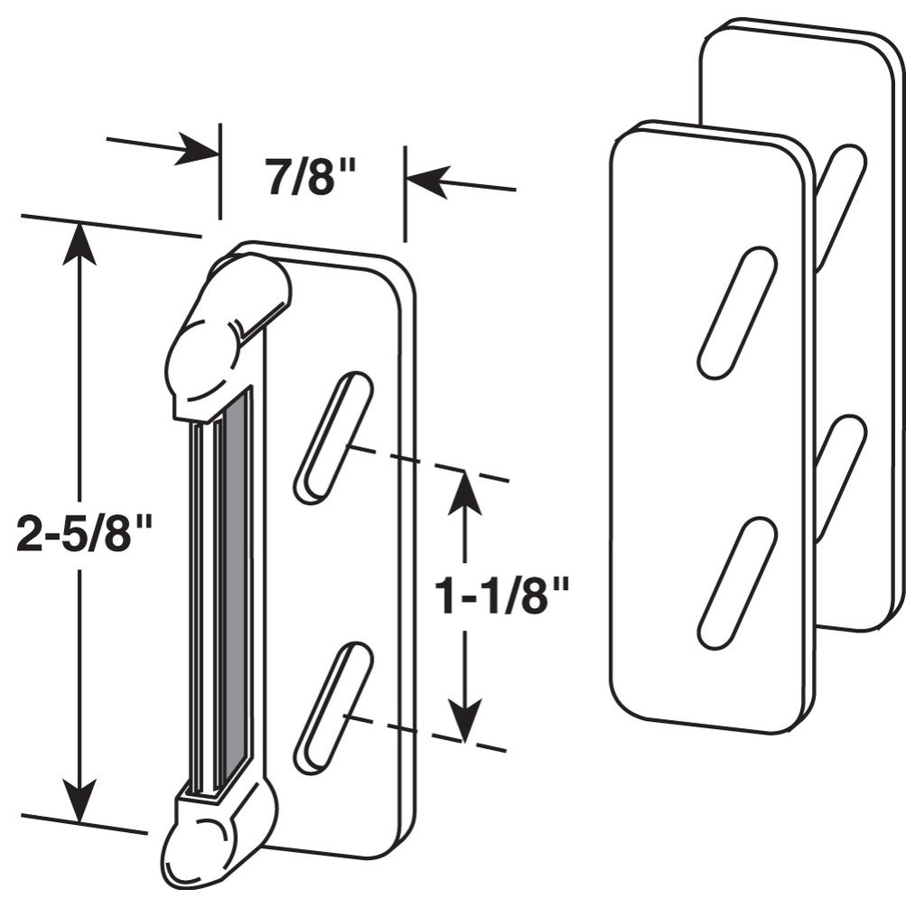 Aluminum Painted Black, spring-loaded Screen Door Strike Plate ...