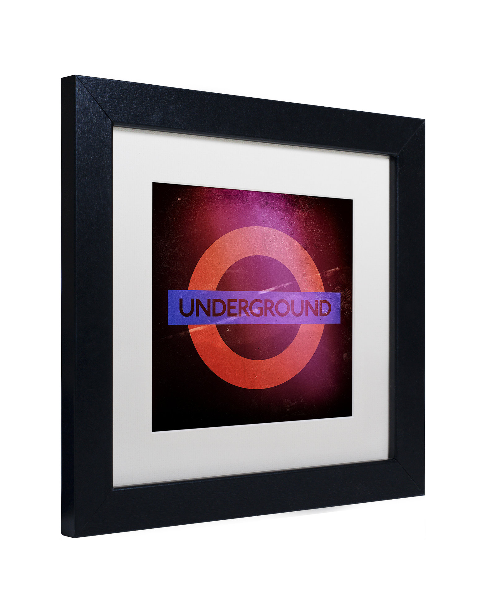 'Subway City Art London' Art, , Black Frame, White Mat, 11x11 ...