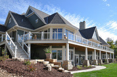 How to best deal with prominent railings in split level home