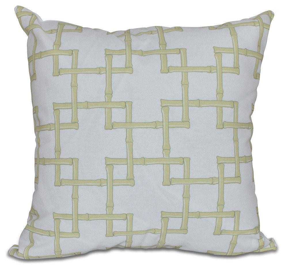 Bamboo 2, Geometric Print Pillow, 16" x 16" - Contemporary - Decorative ...