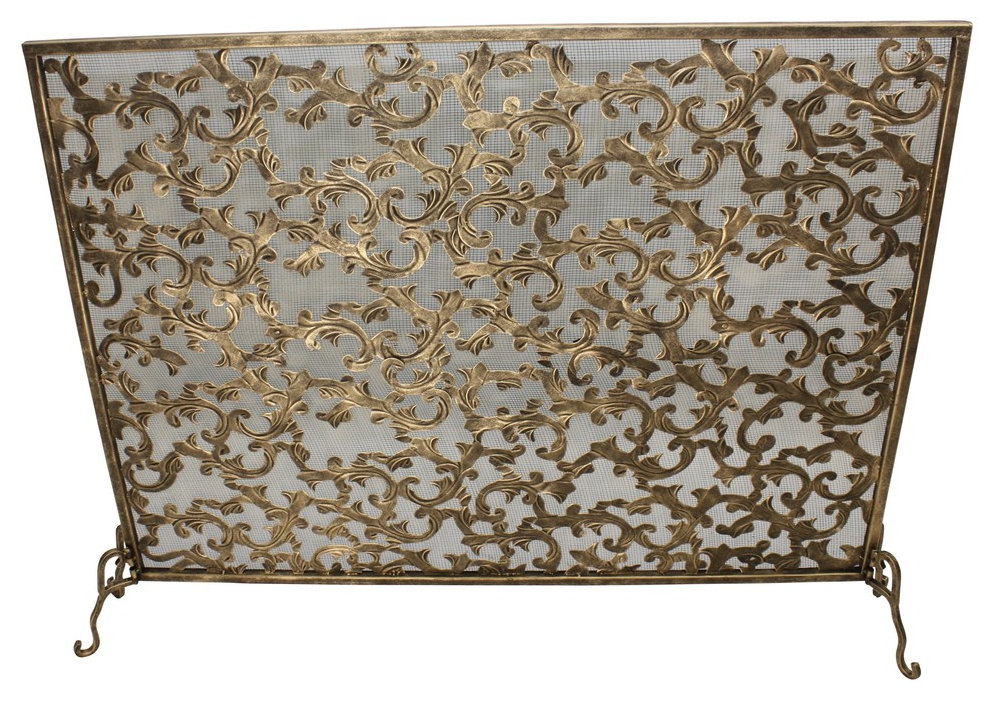 Acanthus Leaf Design Fire Screen - Fireplace Screens - by Dr ...