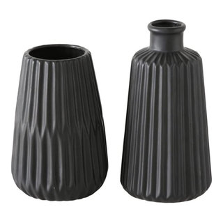 2 Piece Iconic Scandi Vases, 6 3/4 L x 3 W x 3 H inches - Transitional ...