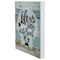 Battery Operated LED Lighted Beach Wall Art Plaque 12" x 12" - Beach ...