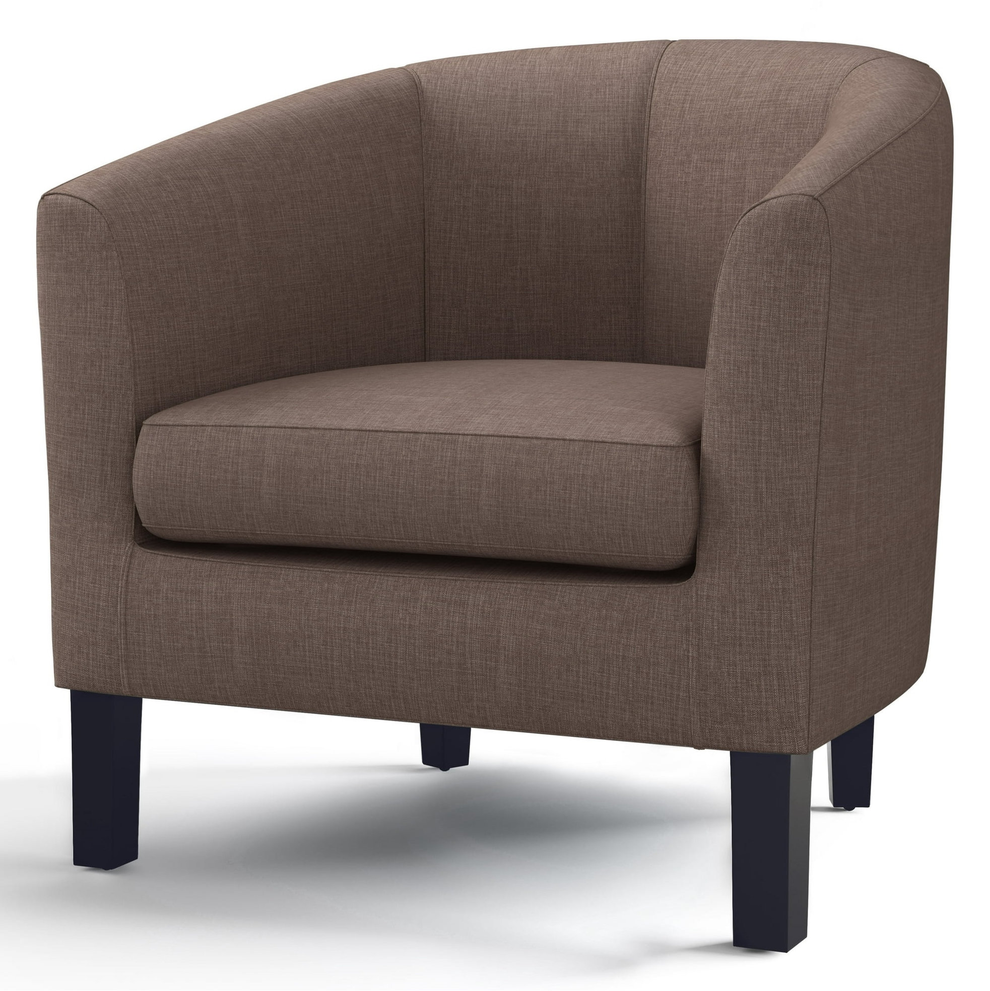 Light Mocha 30" Tub Chair with Curved Back and Linen Look Fabric ...