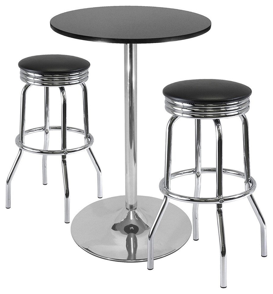Winsome Wood Summit 3-Pc Pub Table Set, 28 Table And 2 Stools - Modern ...