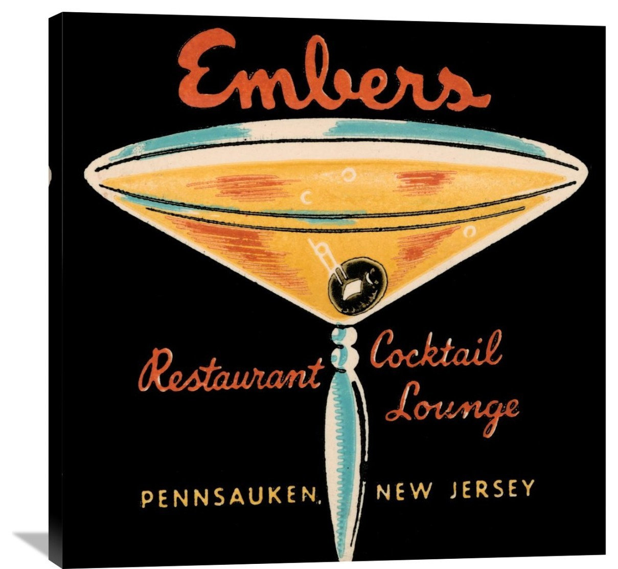 Embers Restaurant Cocktail Lounge, 36"x36" - Midcentury - Prints And ...