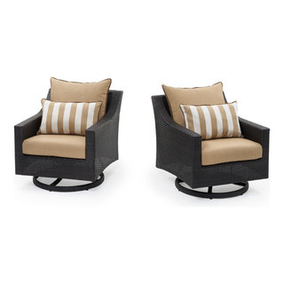 Deco 2 Piece Aluminum Outdoor Patio Motion Club Chairs - Tropical ...