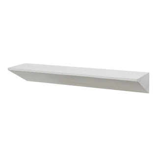 American Art Decor Large Wedge Wood Floating Wall Shelf, White ...