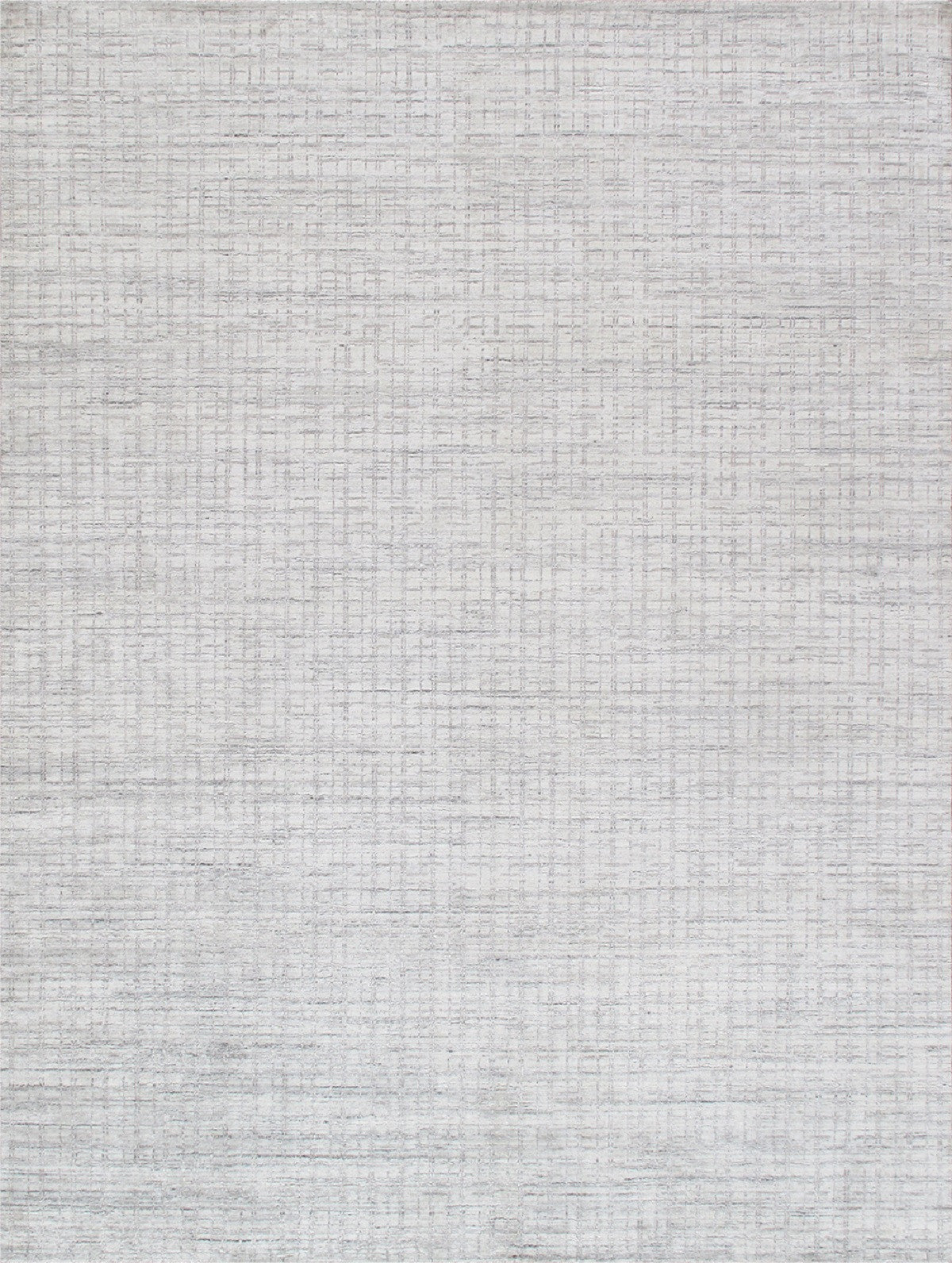 Slate Hand-Loomed Silk and Wool Ivory/Silver Area Rug, 10x14 ...