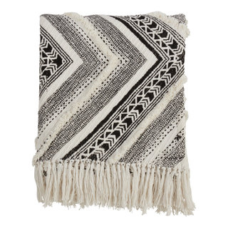 Geometric Diamond Design Throw - Scandinavian - Throws - by Saro ...
