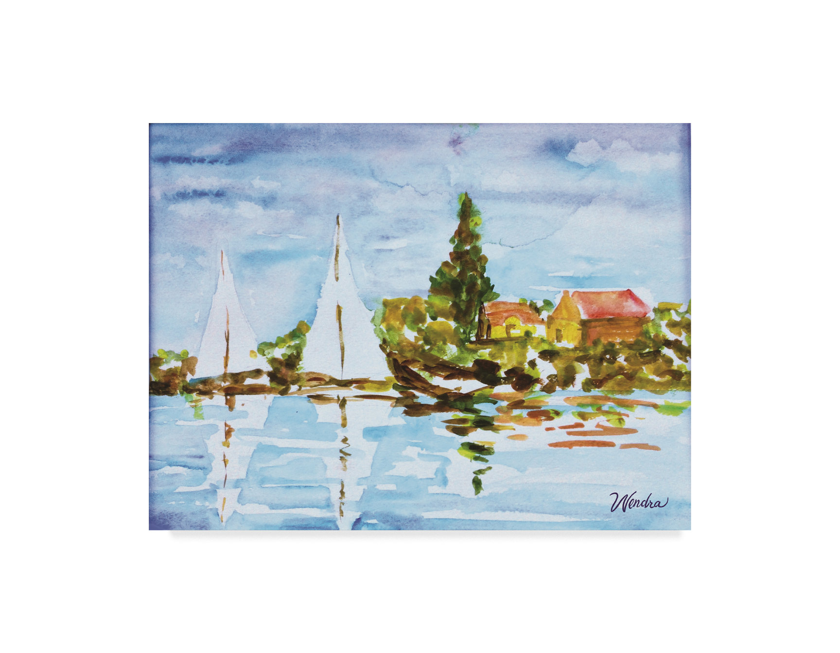 Wendra 'Monet Inspired' Canvas Art, 47"x35" - Beach Style - Prints And ...