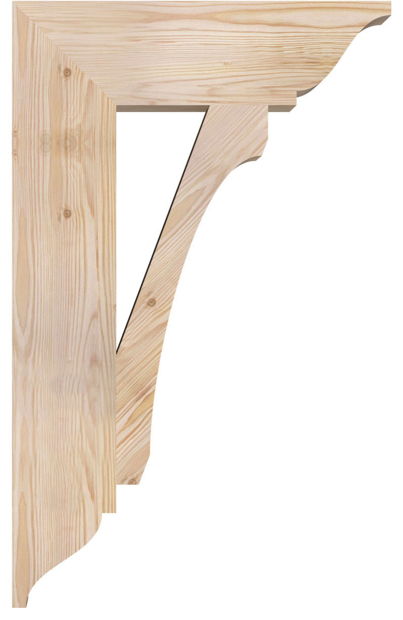 Balboa Traditional Bracket, 14"Dx26"H, 3 1/2"W Western Red Cedar/Smooth ...