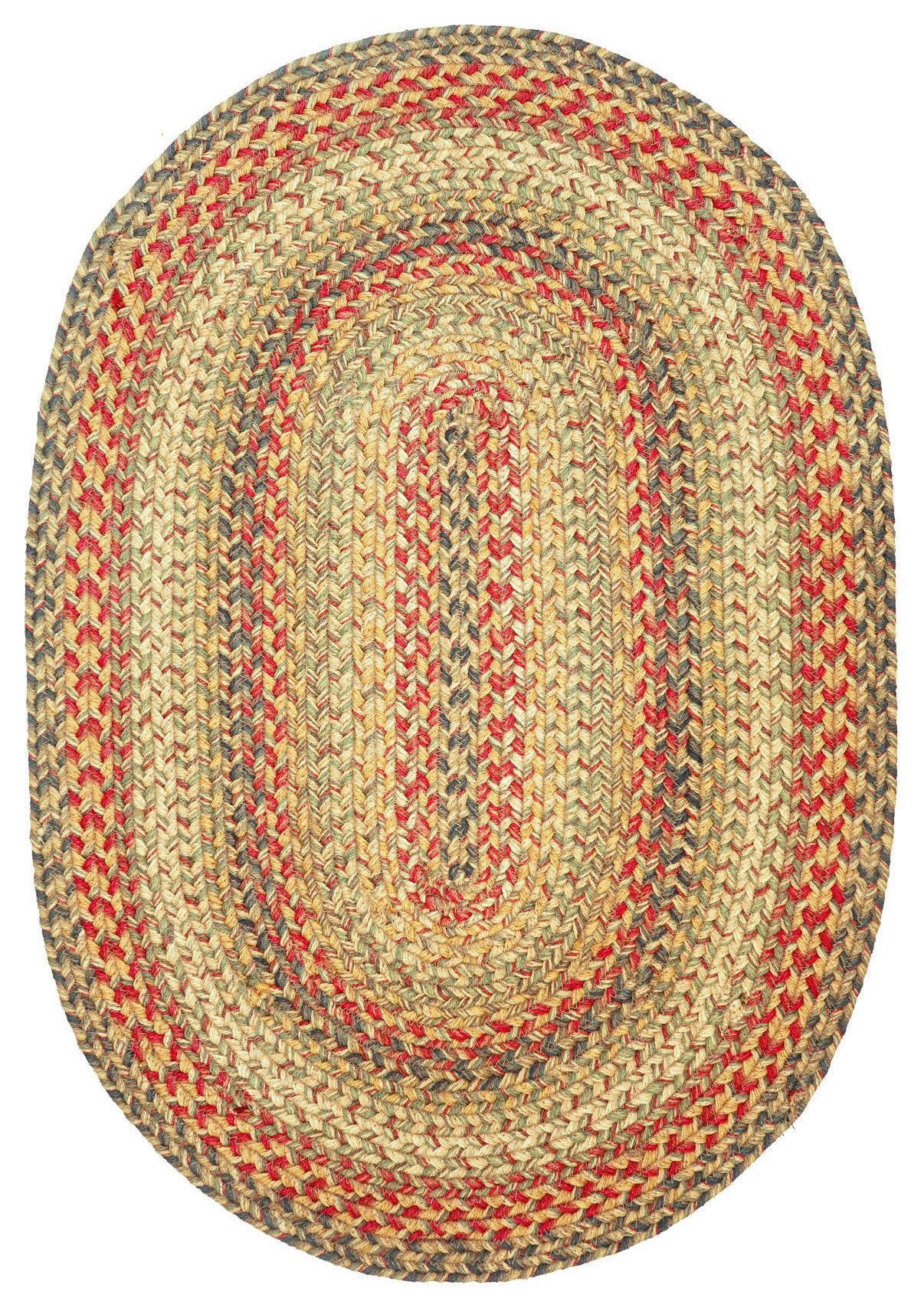 Homespice Decor Kingston Jute Braided Rug 8'x10' Oval - Farmhouse ...