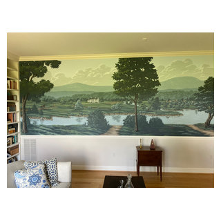 Colonial Themed Murals throughout a music room/library - Victorian ...