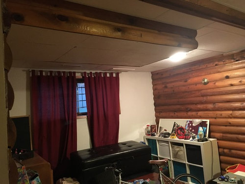 Basement log walls