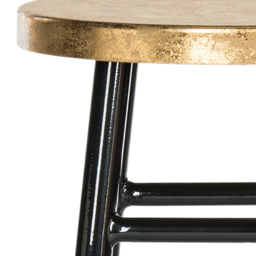 Aya Dipped Gold Leaf Counter Stool set of 2 Black / Gold - Industrial ...