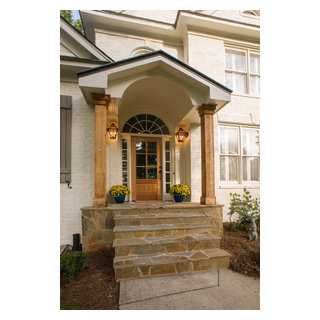 Timber portico with gable room and arched interior ceiling ...