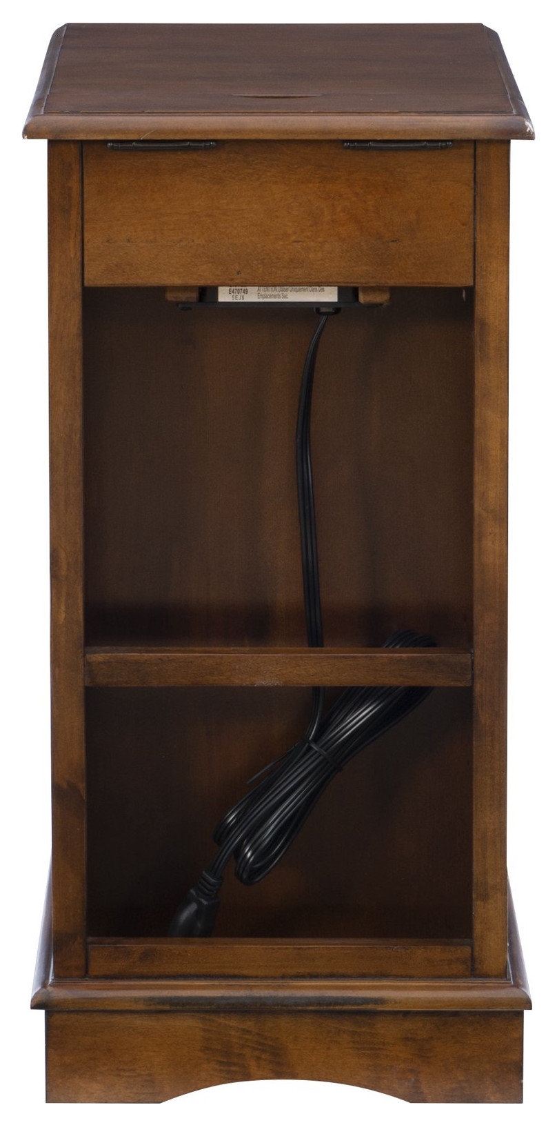 Classic End Table, Charging Station & Slide Tray With Beverage Holder ...