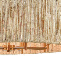 Abaca 8-Light Chandelier, Satin Brass With Abaca Rope - Beach Style ...