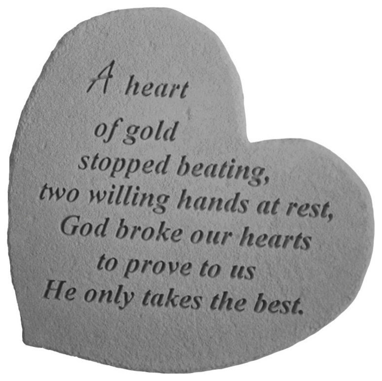 Great Thought Small Heart Stone - Contemporary - Garden Statues And ...