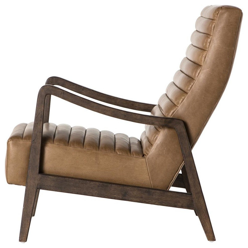 Chance Modern Camel Leather Lounge Chair - Midcentury - Armchairs And ...
