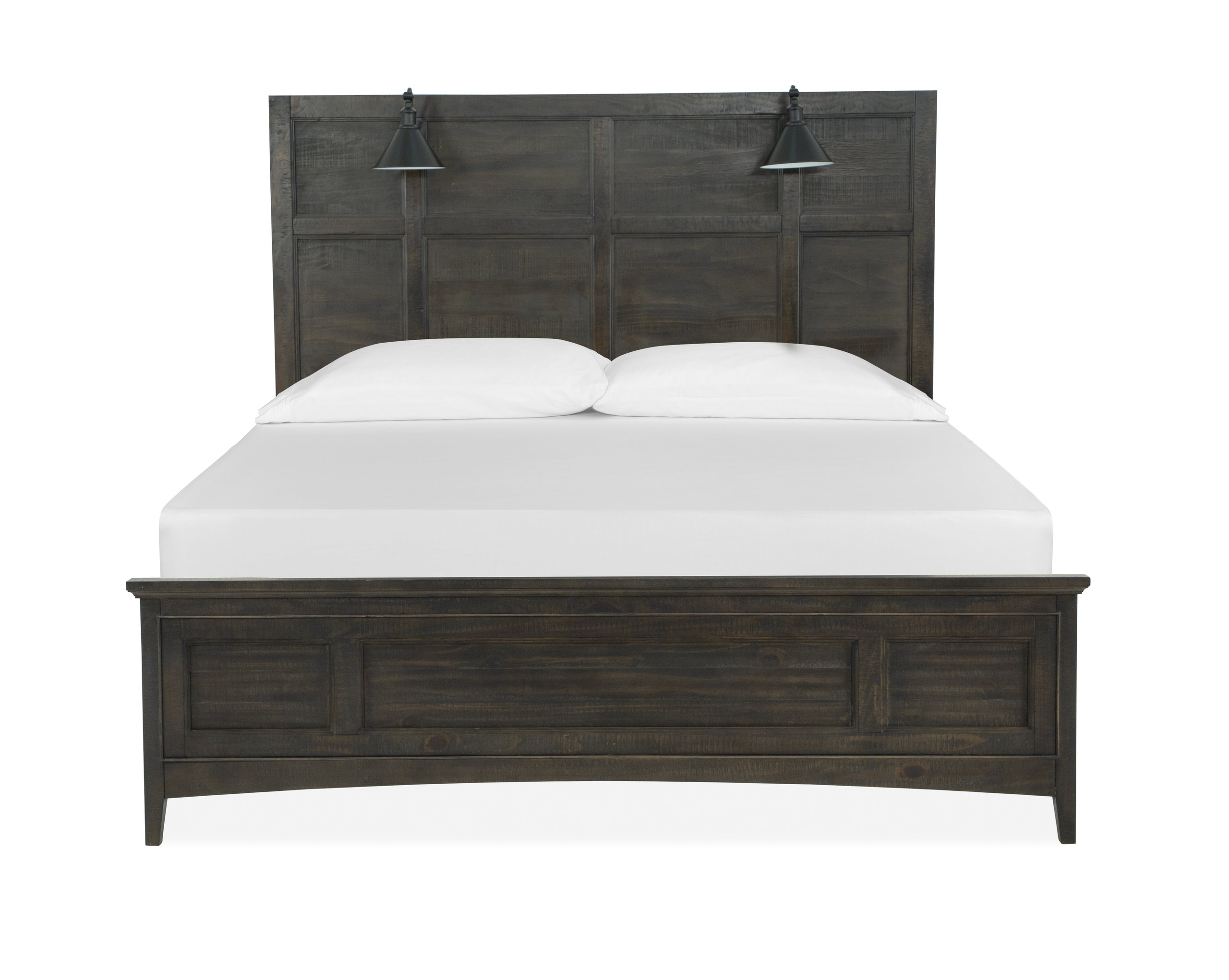 Complete Lamp Panel Bed With Regular Rails, Cal King - Rustic ...