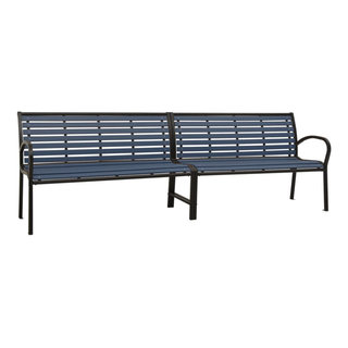 vidaXL Outdoor Patio Bench Garden Park Bench Front Porch Chair Steel ...
